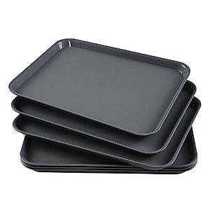 Easymanie Plastic Serving Trays, Grey Food Service Trays, 6 Packs