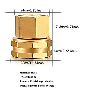 YELUN Garden Hose Fittings Connectors Adapter Solid Brass Repair Double Female to Female dual water hose connector(3/4" GHT Female to 1/2" NPT Female) (4-PCS)