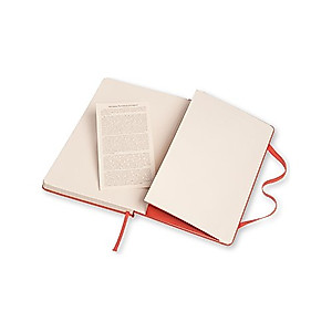 Moleskine Classic Notebook, Large, Plain, Coral Orange, Hard Cover (8051272893694)