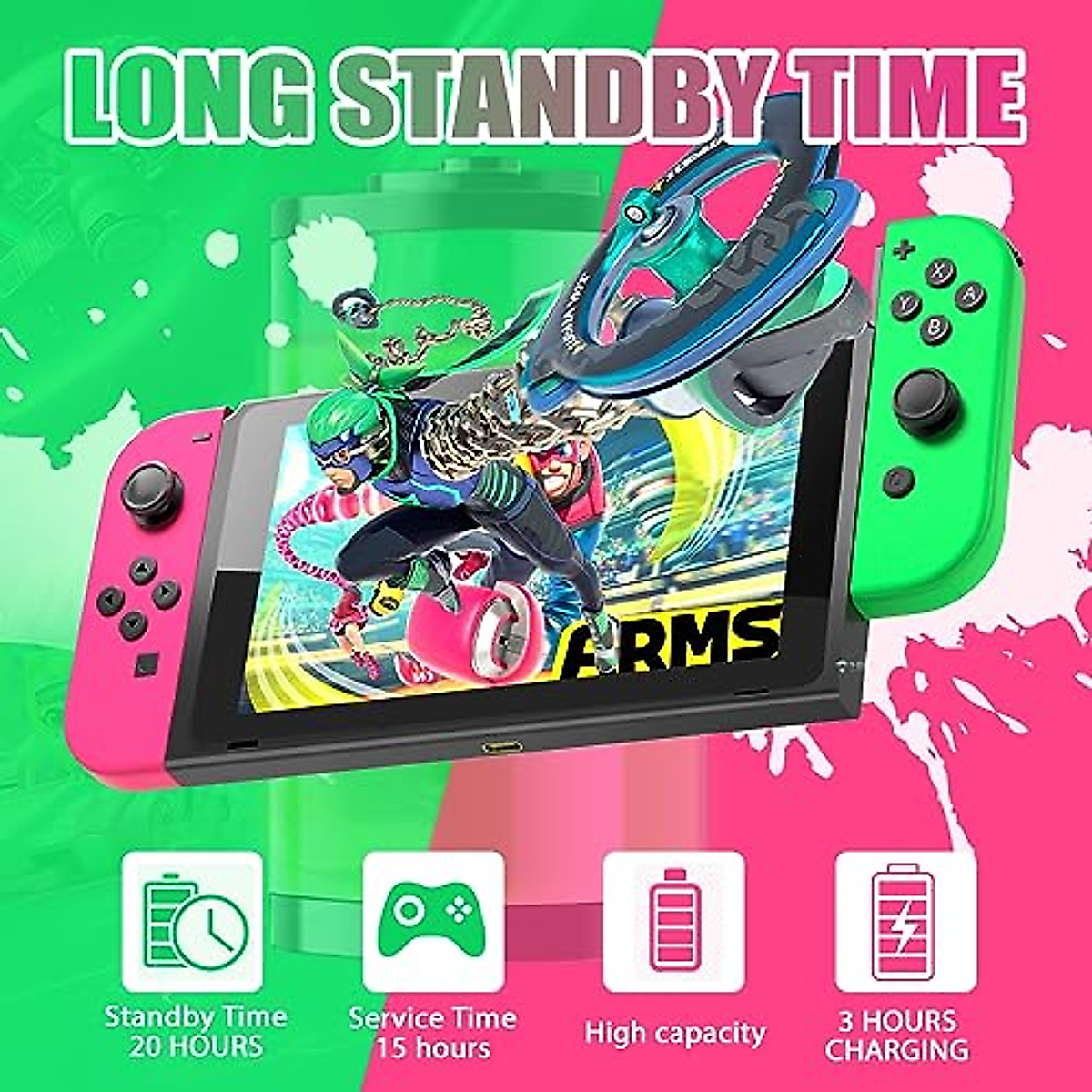 DILITT Gamepad Controllers for Nintendo Switch,Left Right Controller Replacement for Switch/Lite/OLED,Switch Controllers Gamepad Supports Screenshot/Wake-up Function/Motion Control（HL）