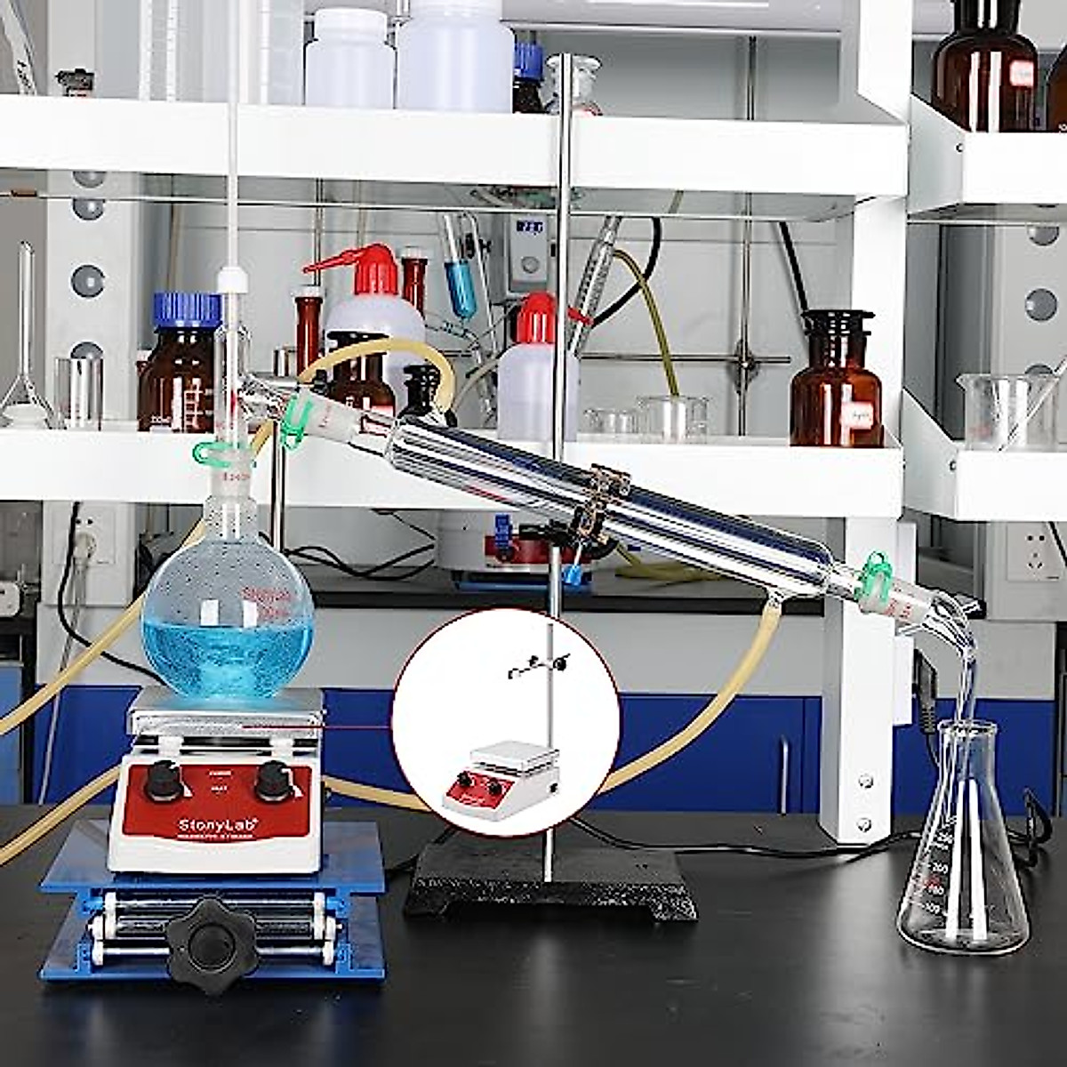 stonylab SH-2 Hotplate Magnetic Stirrer with Dual Control and Hot Plate, Rated Power 180W, 110V