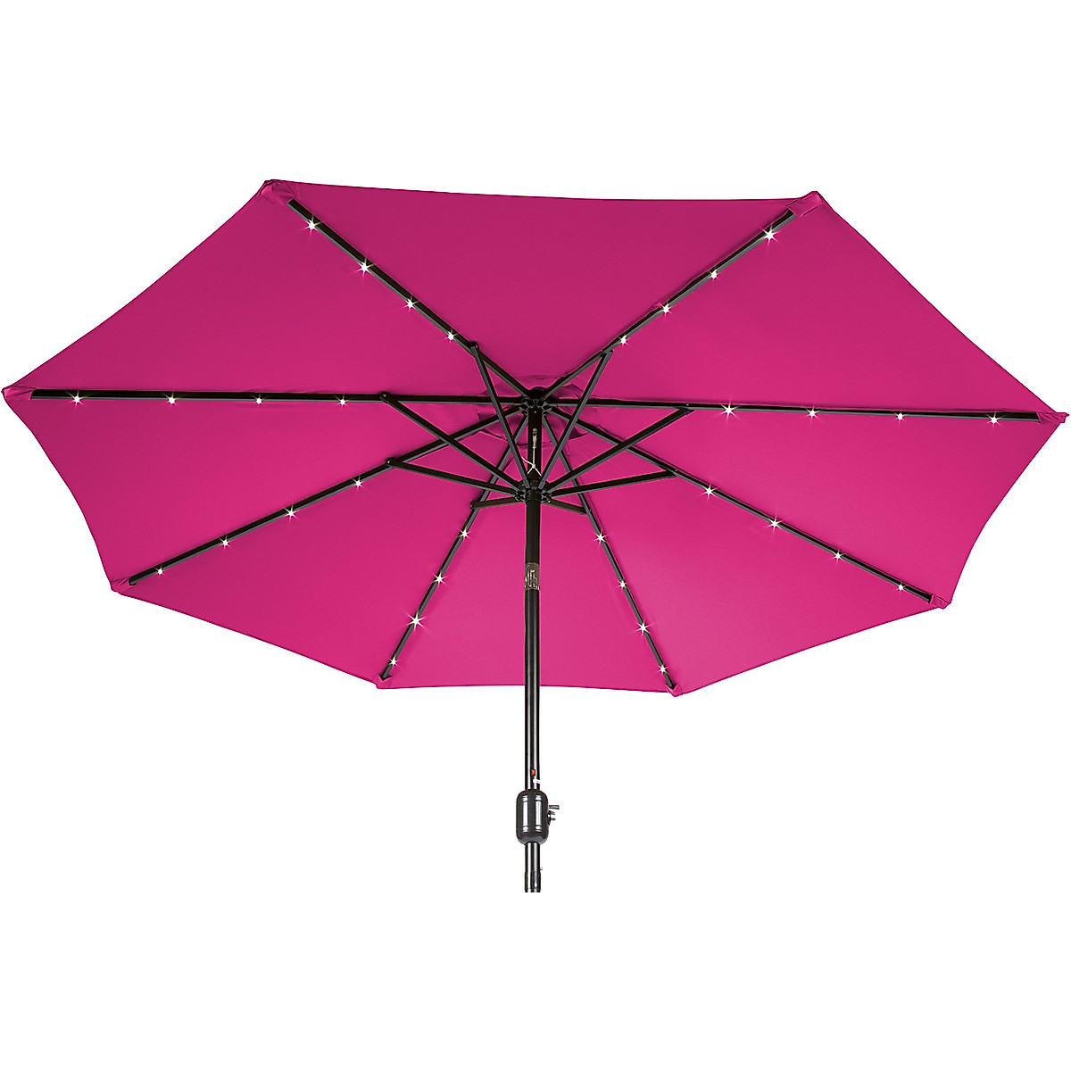 Trademark Innovations Deluxe Solar Powered LED Lighted Patio Umbrella - 9' (Pink)