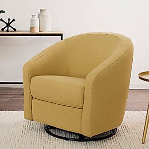babyletto Madison Swivel Glider in Performance Dijon Eco-Twill, Water Repellent & Stain Resistant, Greenguard Gold and CertiPUR-US Certified