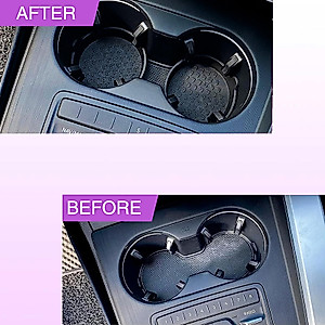 UGSHY Pack of 4 Car Cup Holder, Non-Slip Recessed Car Interior Accessories, Silicone Car Coasters, Universal for Most Car (Black #Arrow)