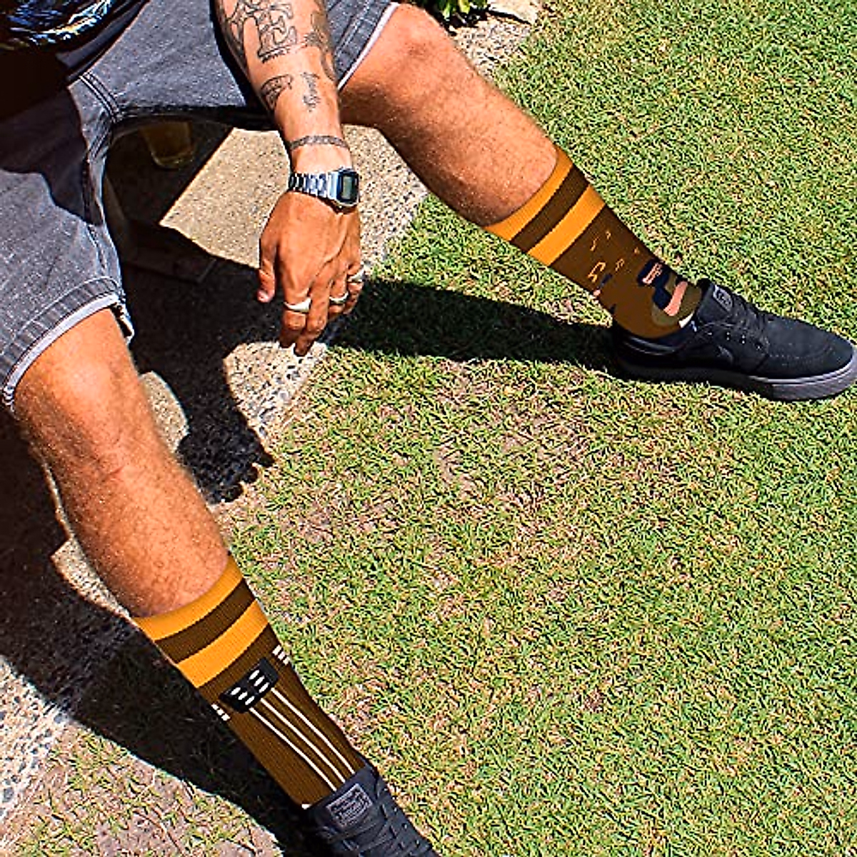 Funny Guitar Socks Men Teen Boys - Music Fun Novelty Crazy Funky Silly Crew Cool Socks 9-11 Musical Musician Guitar Teacher Valentines Day Gifts for Music Lovers Christmas Stocking Stuffers