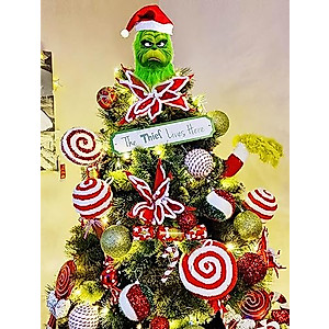 laleay Green Monster Mask and Gloves for Adult Thief Cosplay Props, Christmas Decoration