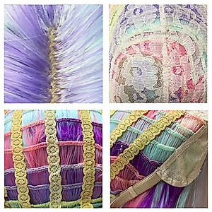 RightOn Rainbow Wig Long Curly Wig Multi-Color Wig Charming Full Wigs for Cosplay Girls Party or Daily Use Wig Cap Included