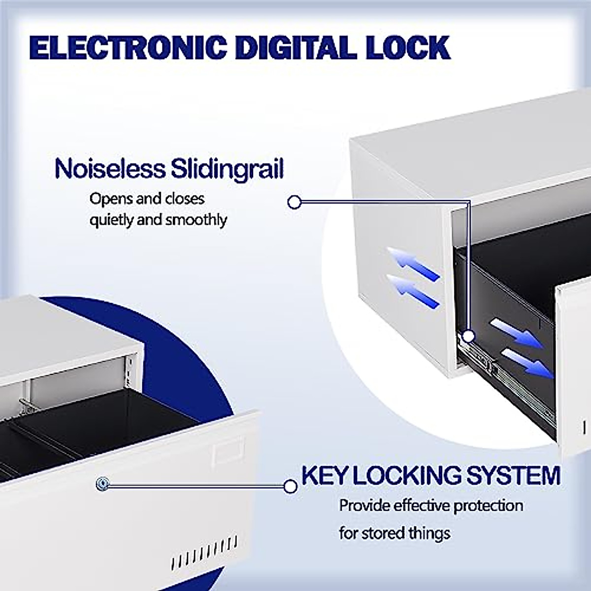 BUTISOW Metal Lateral File Cabinet with Lock,File Organization Storage Cabinets,Large Deep Drawers Office Cabinets,Home Office for Hanging Files Letter/Legal Size(Requires Assembly)