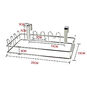 Mural Art Stainless Steel Trash Rack Garbage Bag Holder Door Back Type Multi-functional Kitchen Hook Hang Dishcloth After the Cabinet Door Frame