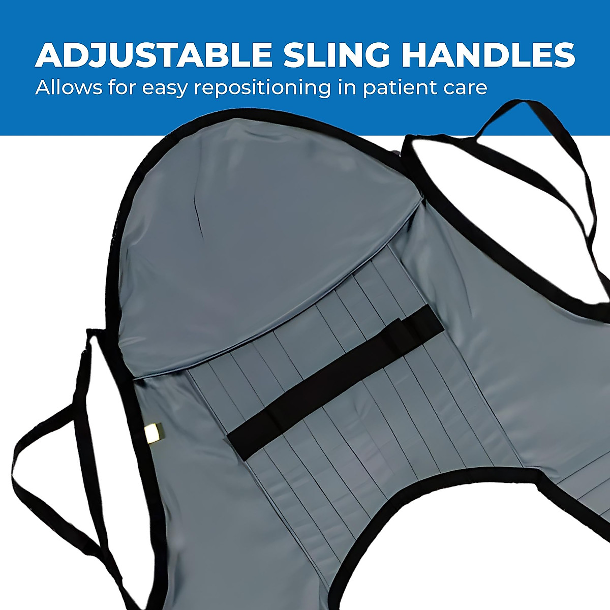 Patient Aid Padded U-Sling with Head Support - Soft Polyester Fabric - Comfy and Safe Lifting for the Elderly, Bariatric, and Non-Weight-Bearing - Medium, 225lb. Maximum Carrying Capacity