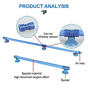 WishLotus 2 Pieces Length Aquarium Air Stone Bubble Wall with Suction Cups, Fish Tank Bubbler Air Bar Tube Bubble Release Diffuser Bar for Fish Tank Air Pump (Blue)
