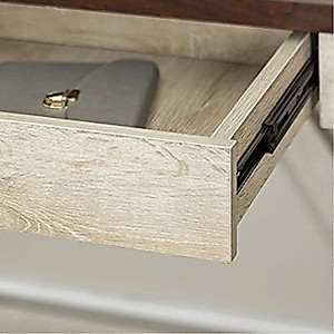 Walker Edison Rustic Farmhouse Wood Computer Writing Desk Home Office Workstation Small, 46 Inch, White Oak and Brown