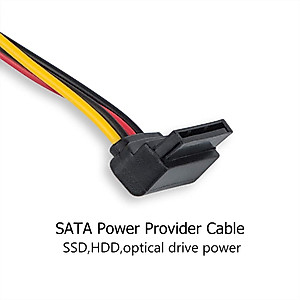 findTop Set of 6, SATA Power Splitter Cord and SATA III Cable 6.0 Gbps, Straight and 90 Degree SATA 3.0 Cable, SATA 15 Pin Male to 2xSATA 15 Pin Power Splitter Cable