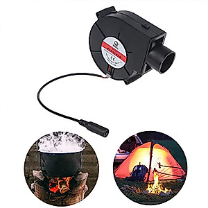 Electric BBQ Blower BBQ Fan Portable Smoker Fan Air Blower Fire Blower Starter Fire Charcoal Starter for Outdoor Barbecue Fire Bellow, Camping