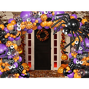 132 Pcs Halloween party decorations Balloon Garland Arch Kit party supplies Supplies Scary Plastic Bloodshot Eyeballs for Indoor Outdoor with Halloween Birthday