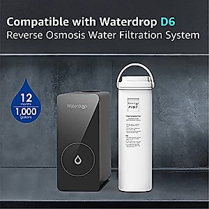 Waterdrop WD-D6RF Filter, Replacement for WD-D6-B Reverse Osmosis System, 1-year Lifetime