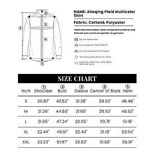 Ailoqing Plaid Shirts for Women Long Sleeve Button Down Flannel Shirts Buffalo Blouse Tops(Blackwhite-M)