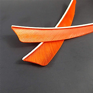Archery Fletchings Real Turkey Shield Feathers 4 Inch Full Length 50 Pack Glued Right Wing for Arrow DIY (Orange)