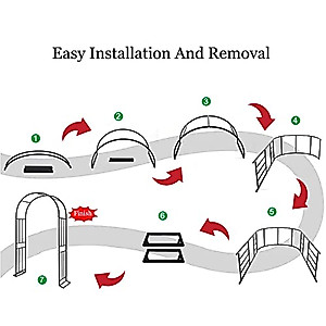 Heavy Duty Metal Garden Arch Wedding Rose Arch Arbor Trellis Archway(Color : Dark Green, Size : 2.6x2.4m/8.5x7.9ft) (Black 2.4x2.4m/7.9x7.9ft)