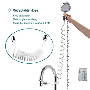 Sink Hose Sprayer Attachment for Faucet,Shower Head Sink Hose Attachment for Pets Dog Rinse, Hair Washing Rooms, Kitchens, Bathrooms, Laundry Rooms