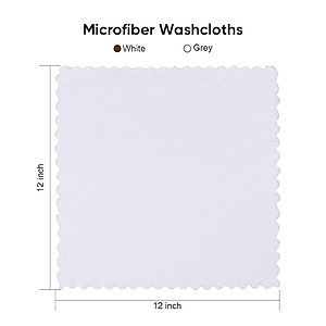 Orighty Washcloths 48 Pack, Ultra Soft Face Cloths 12 x 12 inch, Absorbent & Quick Drying Coral Velvet Washcloth Bulk, Multi-Purpose Face Cloth for Household, Cleansing and Sport (White)