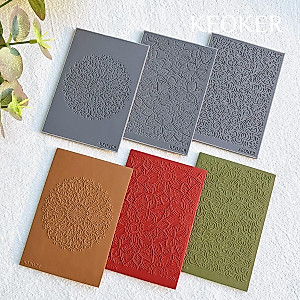 KEOKER Polymer Clay Texture Sheets Set, Works with Boho Polymer Clay Cutter,The Same Effect as Polymer Clay Texture Roller, Boho Texture Sheets for Polymer Clay, Clay Earring Molds for Earrings (2)