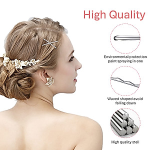 MORGLES Silver Bobby Pins for Gray Hair 120PCS 2Inches Hair Pins for Women with Box