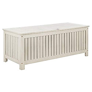 Safavieh PAT7037C Outdoor Abri White Storage Cushion Box