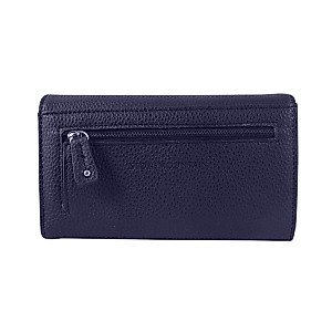 Stone Mountain Ludlow Navy SLG Trifold Leather Clutch Wallet