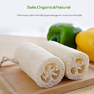 Exfoliating Loofah and Soap Mold Kit-Natural Loofah Sponges 4 Packs with Round Silicone Soap Mold Making Tray 6 Cavities for Body Back Skin Care Cleansing 5 inches Luffa with Jute Twine