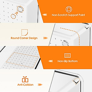 Criusia Drawer Organizer, 10 Pack Large Clear Plastic Drawer Organizers Set, 3 Size Versatile Bathroom and Vanity Drawer Organizer Trays, Storage Bins for Makeup, Bedroom, Kitchen Gadgets Utensils