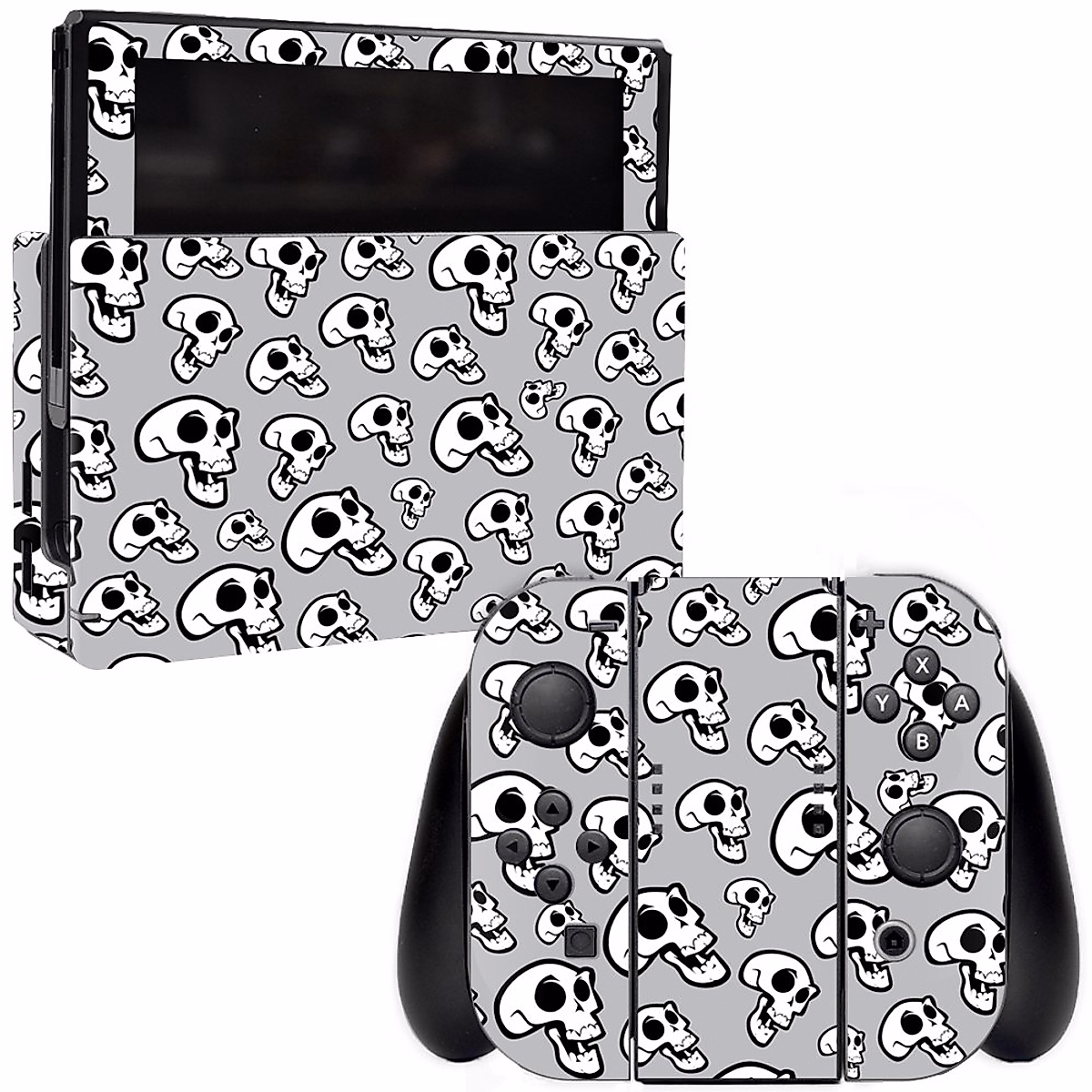 MightySkins Skin Compatible with Nintendo Switch - Laughing Skulls | Protective, Durable, and Unique Vinyl Decal wrap Cover | Easy to Apply, Remove, and Change Styles | Made in The USA