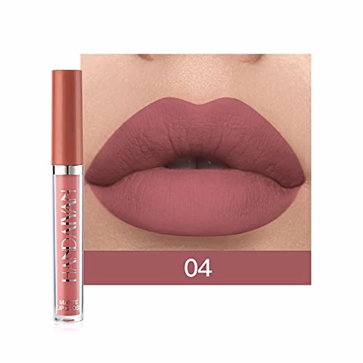 KBTPMTL HANDAIYAN 6 Pcs Matte Liquid Lipstick Makeup Set, 6 Lipstick Set Non-stick Matte Lip Gloss Set Multi-color Lipstick (A)