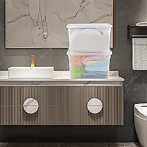 Bblina 10 Liters Clear Storage Boxes, Plastic Organizer Tote Bins Set of 6