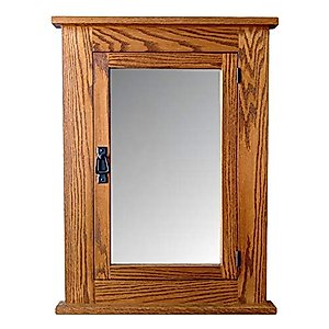 24" W x 33" H Solid Oak Mission Recessed Medicine Cabinet/Solid Wood & Handmade
