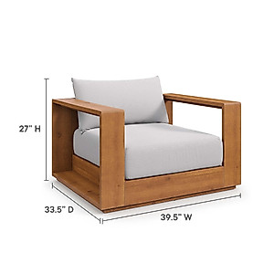 Modway Tahoe Outdoor Furniture, Natural Light Gray