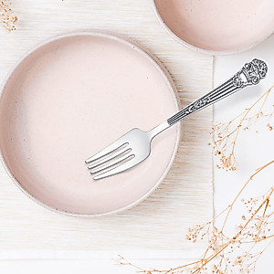 Forks and Spoons Silverware Set, Premium 999 Sterling Silver Flatware Cutlery Set for Home, Kitchen and Restaurant, Mirror Polished, Handmade(F*-Fork)