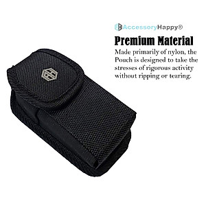 AH Small Horizontal Leather Pouch, Holster Flip Phone with Belt Clip Belt Loop Case Fits LG B470 Kyocera Cadence LTE Alcatel Go Flip/MyFlip FLIP Palm Phone Jitterbug and Most Flip Phones