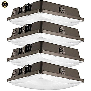 ZJOJO 4Pack LED Canopy Light 80W, cETLus-Listed LED Canopy Lights 5000K Daylight White, 9600Lumen,120VAC, 300-600W MH/HPS/HID Replacement, IP65 Waterproof and Outdoor Rated, 5 Years Warranty-4Pack