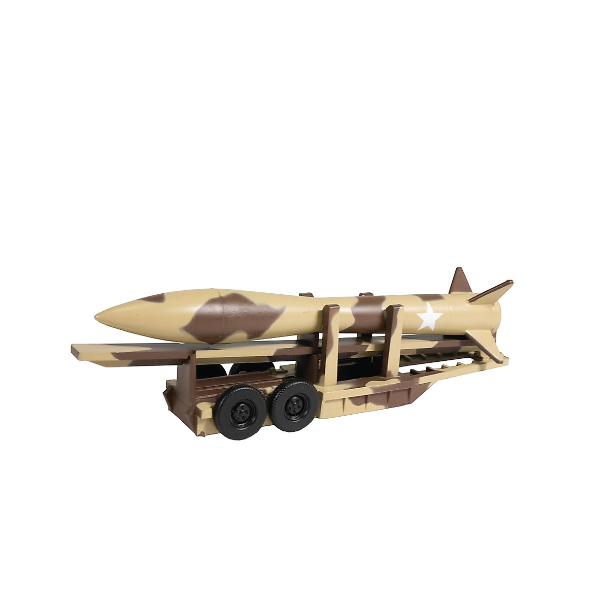 Bachmann Trains - 52' Center Depressed Flat Car - Desert Camouflage with Missile - HO Scale