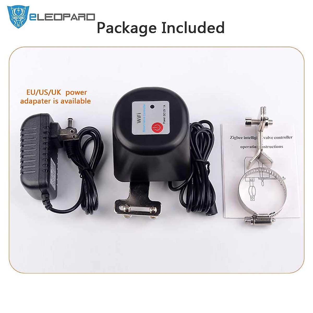 Smart WiFi Water Gas Valve Wifi Control Water/Gas Shut Off APP Remote Voice Control Timing Controler Automatic Valve Timer Wifi Sprinkler Controller, Compatible with Alexa Google Assistant (US)