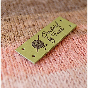 Custom garment labels, leather labels, personalized logo tags, clothing leather labels, knitting tags, labels for crochet products, 25 pc