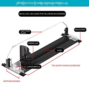 Supermarket Freezer Beverage Pusher, Supermarket Freezer Beverage Pusher, Refrigerator Beverage Shelf, Beverage Automatic Pusher & Puller, Refrigerator Drink Holder