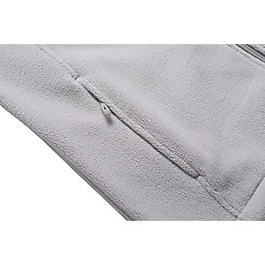 GIMECEN Women's Lightweight Full Zip Soft Polar Fleece Jacket Outdoor Recreation Coat With Zipper Pockets Medium