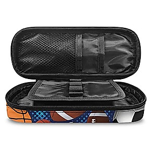 Rnyleeg Fire American Football Backpack 3 Piece Set School Bag Bookbag with Insulated Lunch Box And Pencil Case Set for Boys Girls,One Size