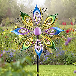 Wind Spinners Outdoor Metal Windmills 12 Inch Wind Sculptures for Yard and Patio Lawn Decor