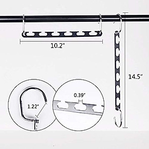HXcomet Magic Hangers, 6 Pcs Multifunctional Space Saving Closet Clothing Hangers Organizer with Updated Hook for Clothes Trouser Coat Portable Durable