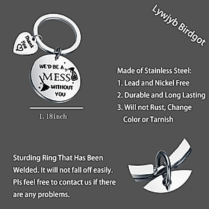 Lywjyb Birdgot Custodian Keychain Thank You Gift Appreciation Jewelry for Cleaning Lady (WE'D BE ky)
