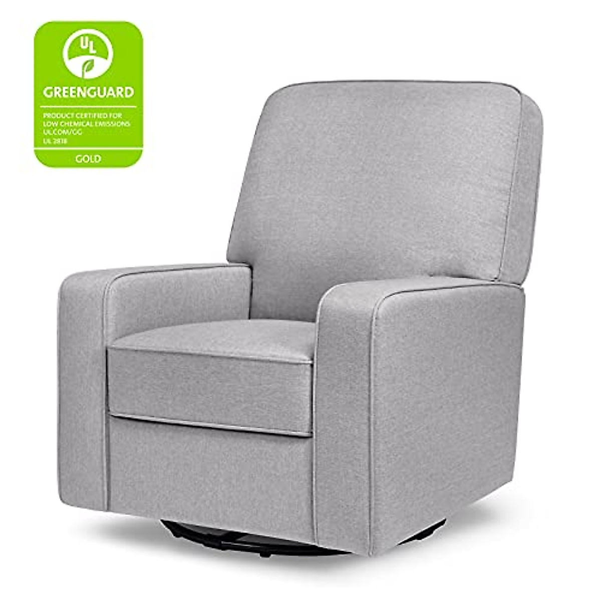 DaVinci Perry Swivel Glider in Misty Grey, Greenguard Gold Certified