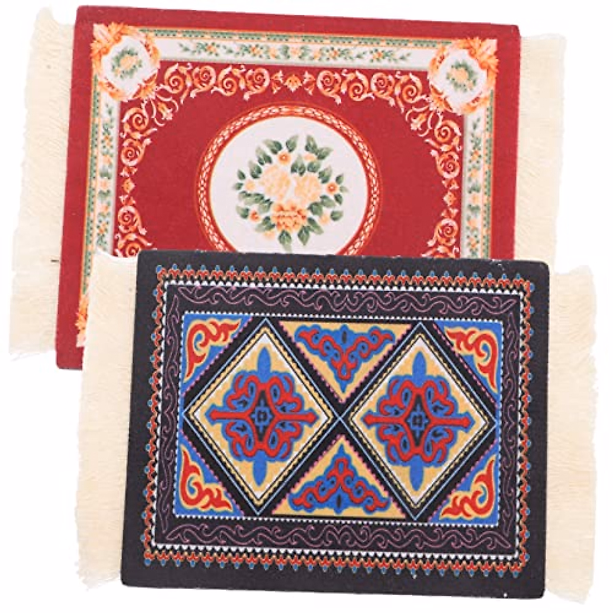 Homoyoyo 2pcs Vintage Tassel Coaster Round Jute Placemats Hot Pot Trivet Cloth Fabric Place Mats Vintage Coasters Farmhouse Jute Table Mats Ethnic Placemat Woven Coasters Ethnic Placemats